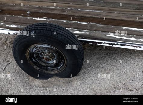 A Close Up Detailed Photograph Capturing The Cinematic And Rustic Essence Of An Old Trailer