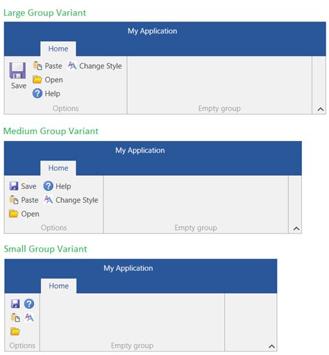 Wpf Ribbonview Collapsible Panel Telerik Ui For Wpf