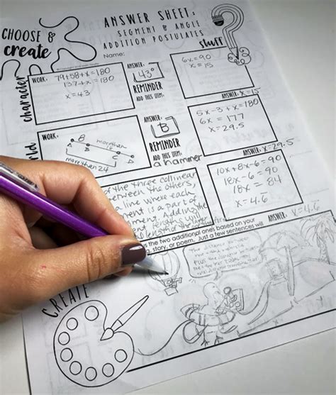 Segment And Angle Addition Postulate Quiz Practice Activity Choose