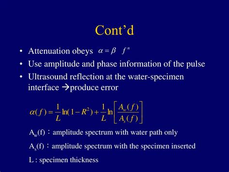 Ppt Ultrasonic Imaging Parameters ~attenuation Coefficient Powerpoint