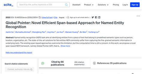 Global Pointer Novel Efficient Span Based Approach For Named Entity Recognition