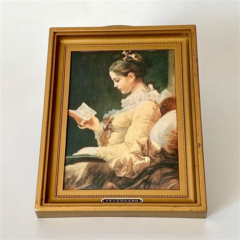 Винтаж Картина на шелке ЧИТАЮЩАЯ ДЕВУШКА Фрагонар в интернет магазине на Ярмарке Мастеров