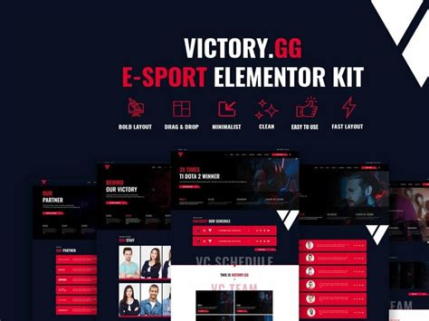 Victory Esports And Gaming Elementor Template Kit