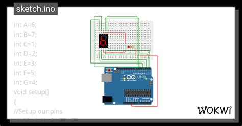 Rangkaian Seven Segmen Wokwi Esp32 Stm32 Arduino Simulator
