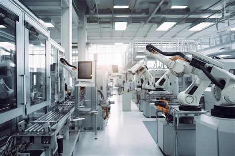 View Of Factory Floor With Robotic Arms And Hands Performing Precise And Intricate Tasks