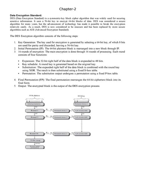 Chapter 2 And 3 Final Notes Chapter Data Encryption Standard Des Data Encryption Standard