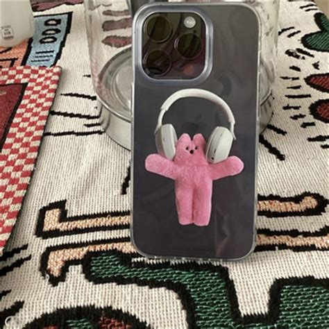 Ins 한국 귀여운 만화 핑크 토끼 투명 케이스 아이폰 15 14 13 12 11 프로 Xs 맥스 X Xr 7 8 Se3 충격 방지 소프트 커버 위시버킷