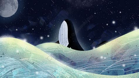 바다와 고래 일러스트 꿈 그림 바다 대양 고래 일러스트 Pngtree 로열티 무료