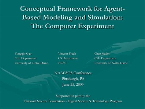 Ppt Conceptual Framework For Agent Based Modeling And Simulation The