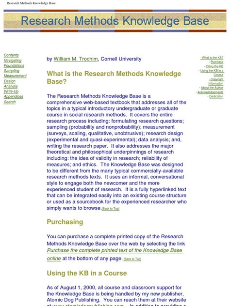 Research Methods Knowledge Base Pdf Causality Statistics