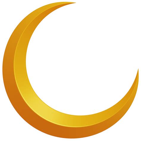 3d Golden Crescent Moonminimal Element Style 21430067 Png