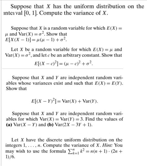 solved suppose that x has the uniform distribution on the