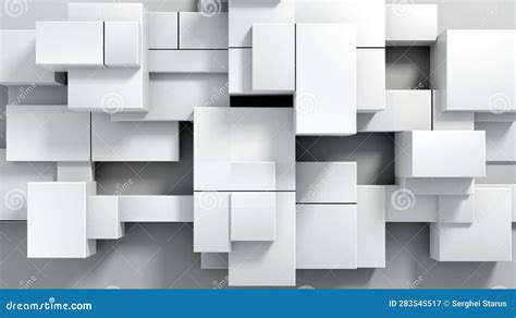 A Bunch Of White Cubes On A Wall Generative Ai Image Stock Illustration Illustration Of
