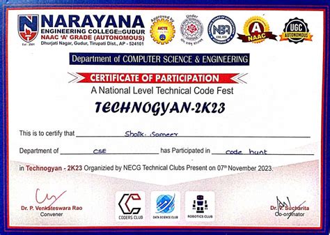 Sameer Shaik On Linkedin Codehunt Cprogramming Narayanaengineeringcollege Codingclubs