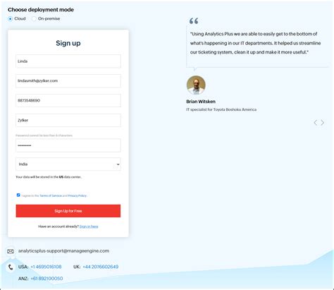 Sign Up And Sign In To Analytics Plus Analytics Plus Cloud