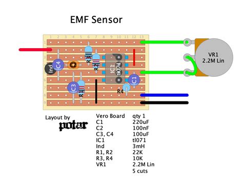 Electromagnetic Field Sensor Vero Layout Potar Design Concern
