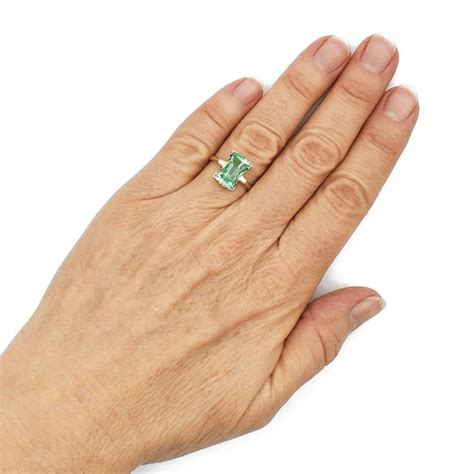 Vintage Uranium Glass Ring Gold Gem