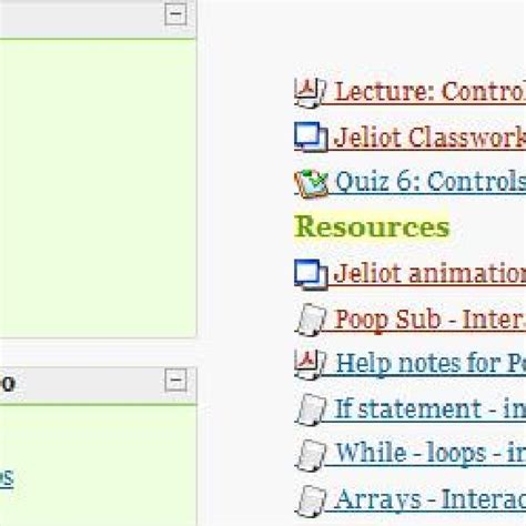 Moodle Activities And Resources For Programming Course Download Scientific Diagram