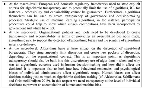 Areas For Improvement Of Algorithmic Transparency And Decision Making Download Scientific Diagram