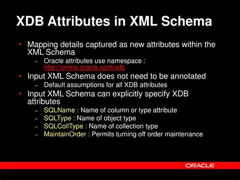 Ppt Xml Schemas In Oracle Xml Db Powerpoint Presentation Free Download Id4280842