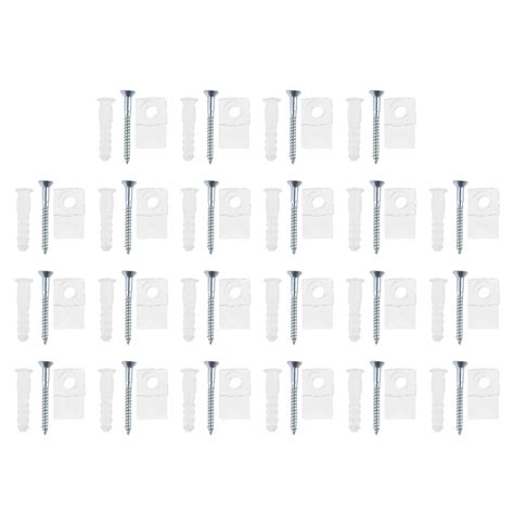 22 Sets Mirror Holder Clips Clear Plastic Mirror Clip Glass Retainer Clips