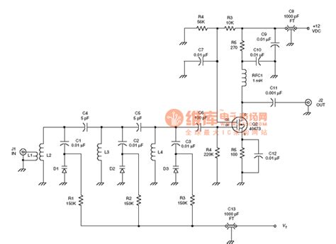 The Amplier Circuit Of The Radio Frequency Voltage Tuned Dual Gate MOSFET RF Amplifier Circuit