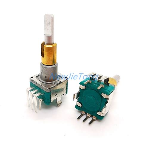1pc Ec11 Encoder Ec11ebb24c03 Dual Shaft Axis With Push Button Switch 30 Position 15 Pulse 8pins