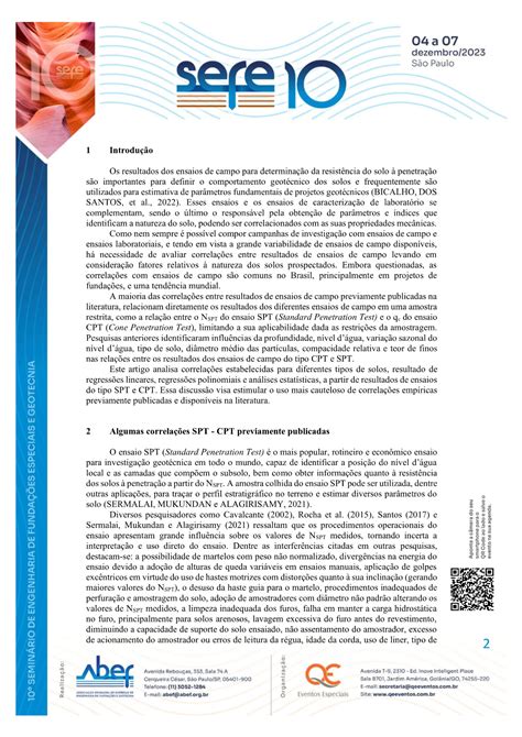 Correlações Entre Resultados De Ensaios De Campo Spt E Cpt Para Subsolos Brasileiros