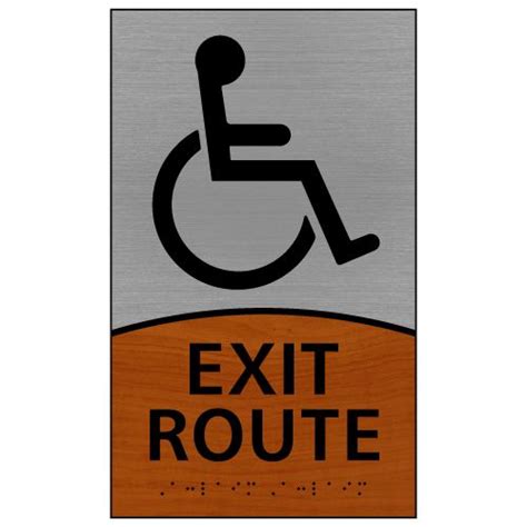 ADA Signature Exit Route Sign Tactile Text And Grade Braille X Ada Signs Aluminum