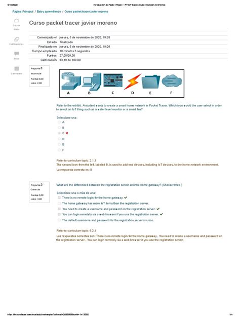 introduction to packet tracer pt iot basics quiz revisión del