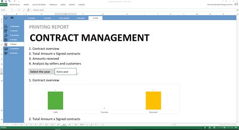 Contract Management And Control Excel Spreadsheet Template 5 0 Luz Templates