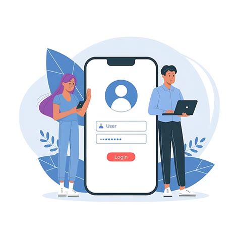 Mobile Login Flat Design Vector Illustration Premium Ai Generated Vector