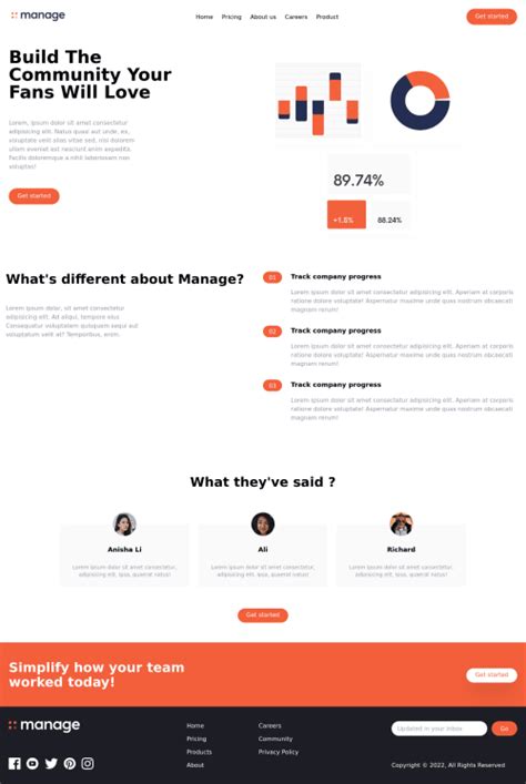 Frontend Mentor Landing Page With No Js Only Tailwindcss Coding