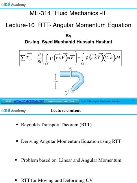 Lecture 10 Rtt Angular Momentum Equation Pdf Momentum Velocity