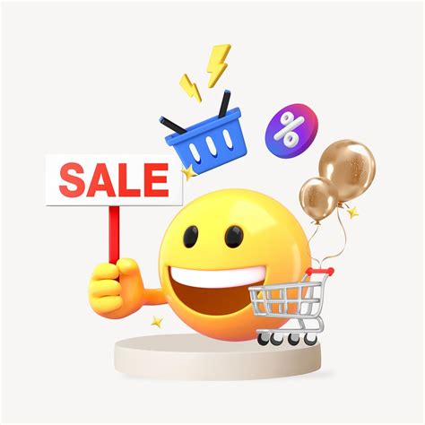 Shop Sale Emoji 3d Emoticon Premium Photo Rawpixel