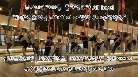 주아나요가다움 플라잉요가 All Level 고관절 회전을 이해하며 다양한 루나동작완성 골반스트레칭│전신밸런스│전신혈액순환