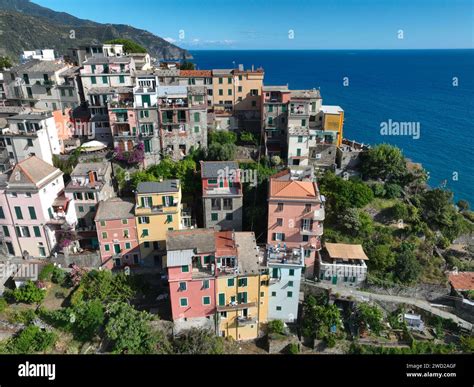 Manarola Village Cinque Terre Coast Italy Colorful Town In Liguria One