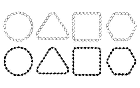 Premium Vector Simple Rope Frame Set Circular Triangular Square And