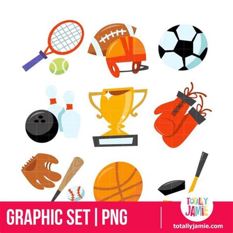 Sports Icons Png Clip Art Set Instant Download By Totallyjamie Art