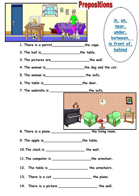 Prepositions Worksheets
