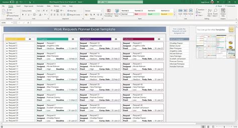 Work Requests Planner Excel Template Work Tracking Chart Etsy