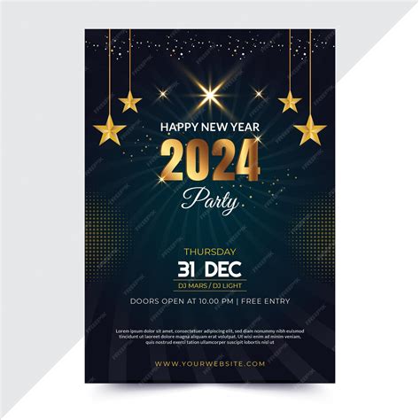 Premium Vector Free Vector Template Concept For New Year Event Flyer