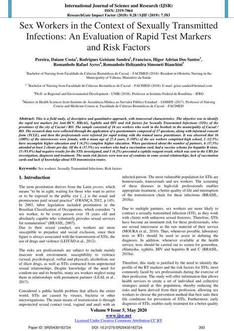 Pdf Licensed Under Creative Commons Attribution Cc By Sex Workers In