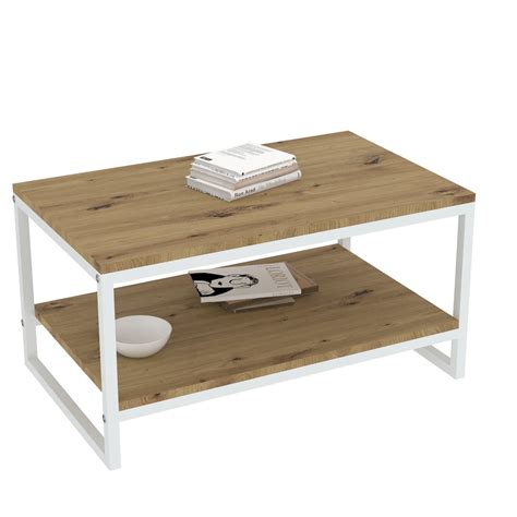 Журнальний стіл Vian Dizain О 1 90x55 Артізан Білий • Краща ціна в Києві Україні • Купити в