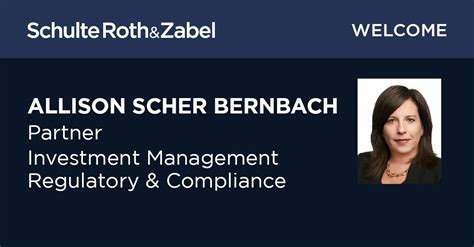 Allison Bernbach Scher On Linkedin Schulte Roth And Zabel Expands