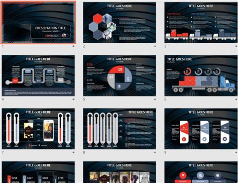 Red And Blue Hexagons PowerPoint Template