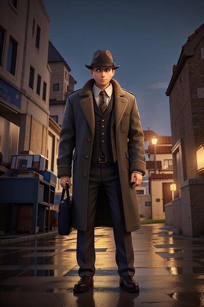 Premium Photo Dapper Detective Cartoon Character Engaging 3d Animation