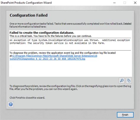 Failed To Complete Sharepoint 2019 Configuration Sharepoint 2019 Products Configuration Wizard
