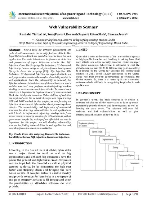 Pdf Irjet Web Vulnerability Scanner