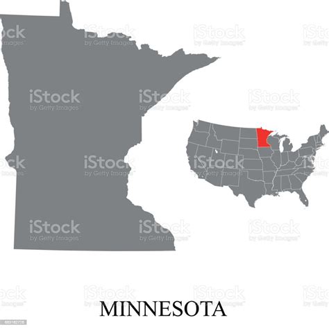 Vetores De Mapa De Minnesota E Mais Imagens De América Do Norte
